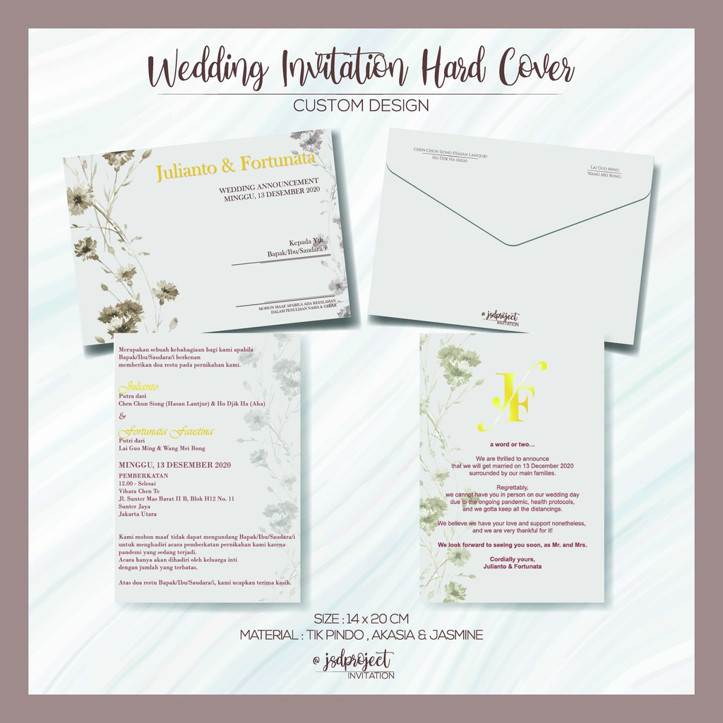 Jual Undangan Pernikahan Hard Cover Amplop / Undangan Pernikahan ...