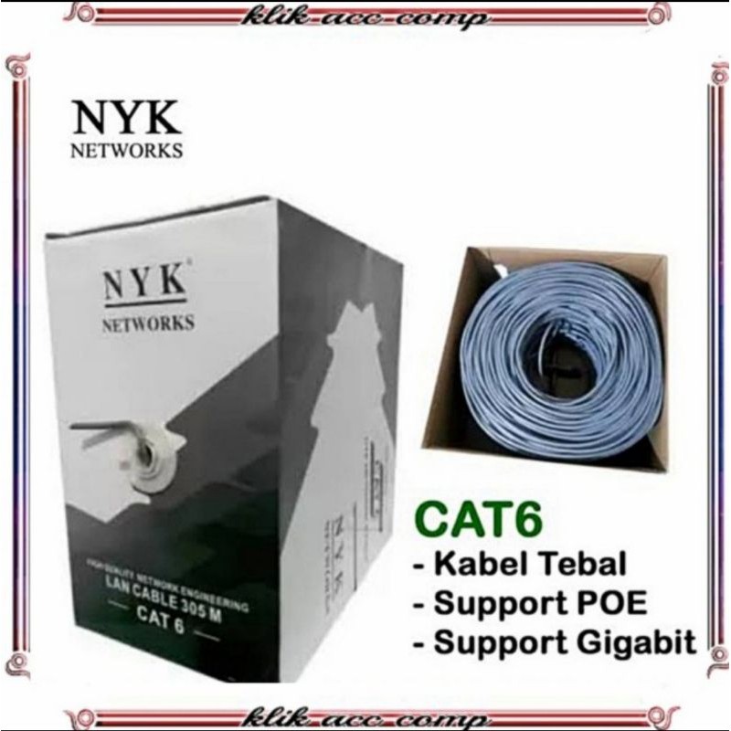 Jual Kabel lan roll nyk cat 6 305m - Cable lan cat6 nyk 305 meter High Speed - kabel lan RJ 45 ...