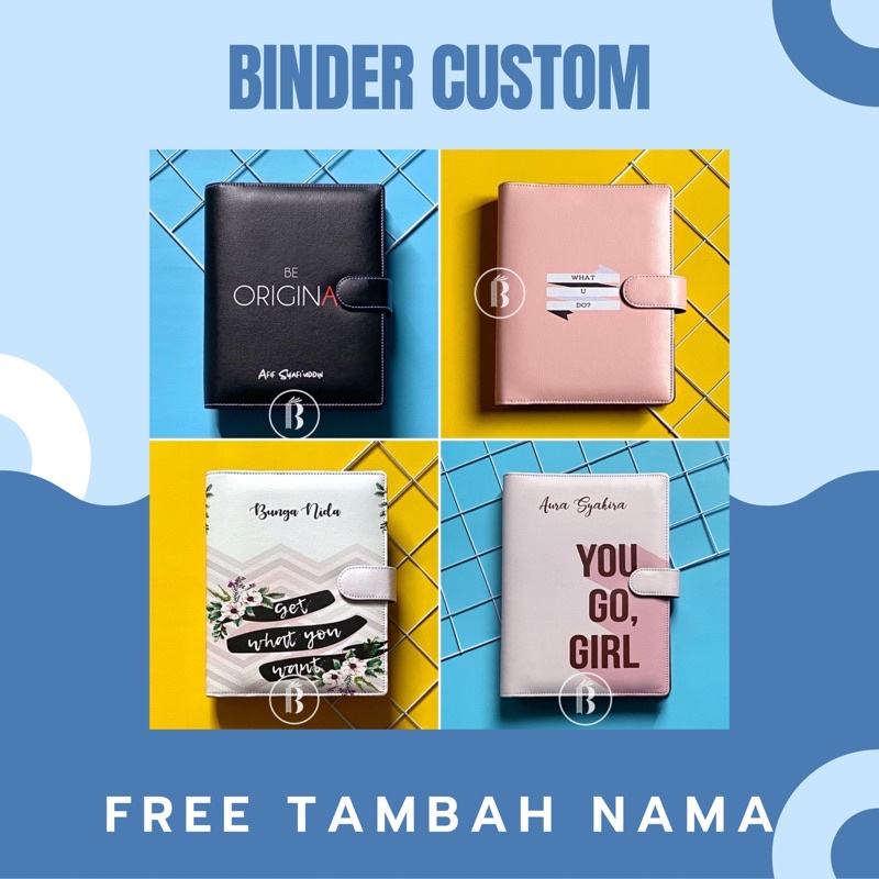 Jual Binder CUSTOM Quotes FREE Tambah nama Multiring 20ring A5 / 26ring ...