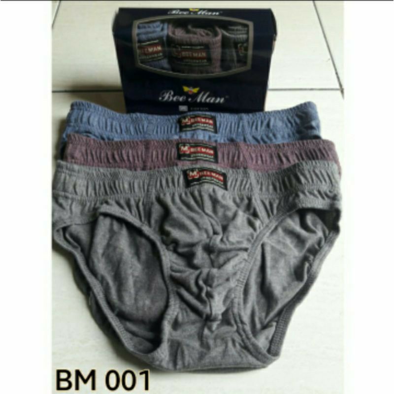 Jual Sempak Pria Dewasa Pakaian Dalam Merek Bee BM 001 Man Kotak Isi 3 | Shopee Indonesia