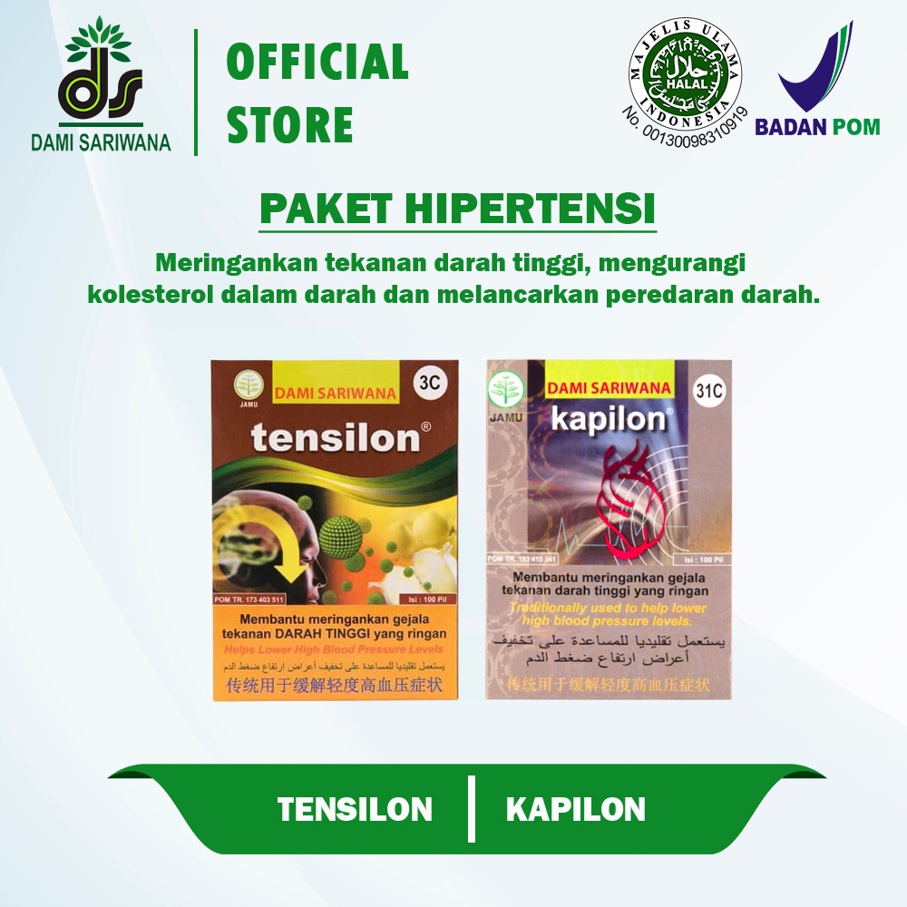 Jual Jamu Paket Herbal Hipertensi | Tensilon 100 Pil & Kapilon 100 Pil ...