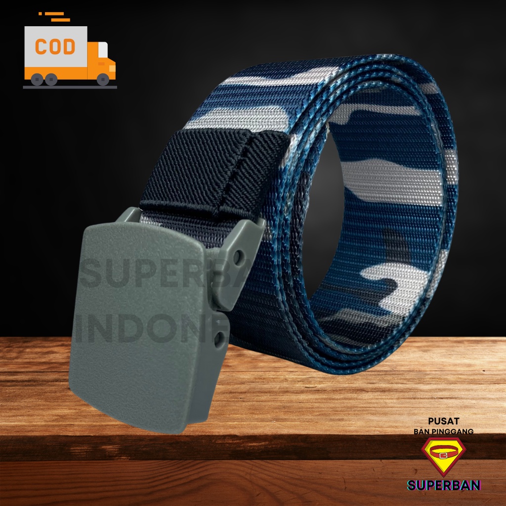 Jual IKAT PINGGANG PRIA TACTICAL BIRU NYLON CANVAS ARMY ANTI METAL DETECTOR CAMOUFLAGE NAVY ...