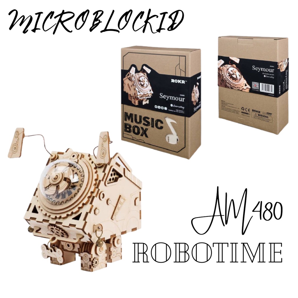 Jual ROBOTIME MUSIC BOX CREATIVE 3D DIY WOODEN SEYMOUR ROBOTIME ROKR ...
