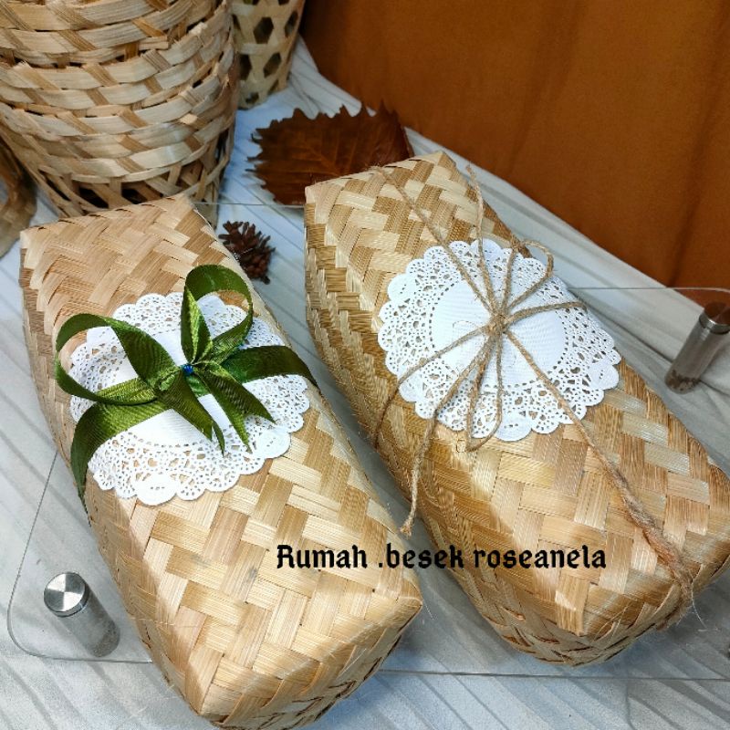Jual Besek Bambu 25x10 Besek Persegi Panjang Hias Pita Atau Tali Goni ...
