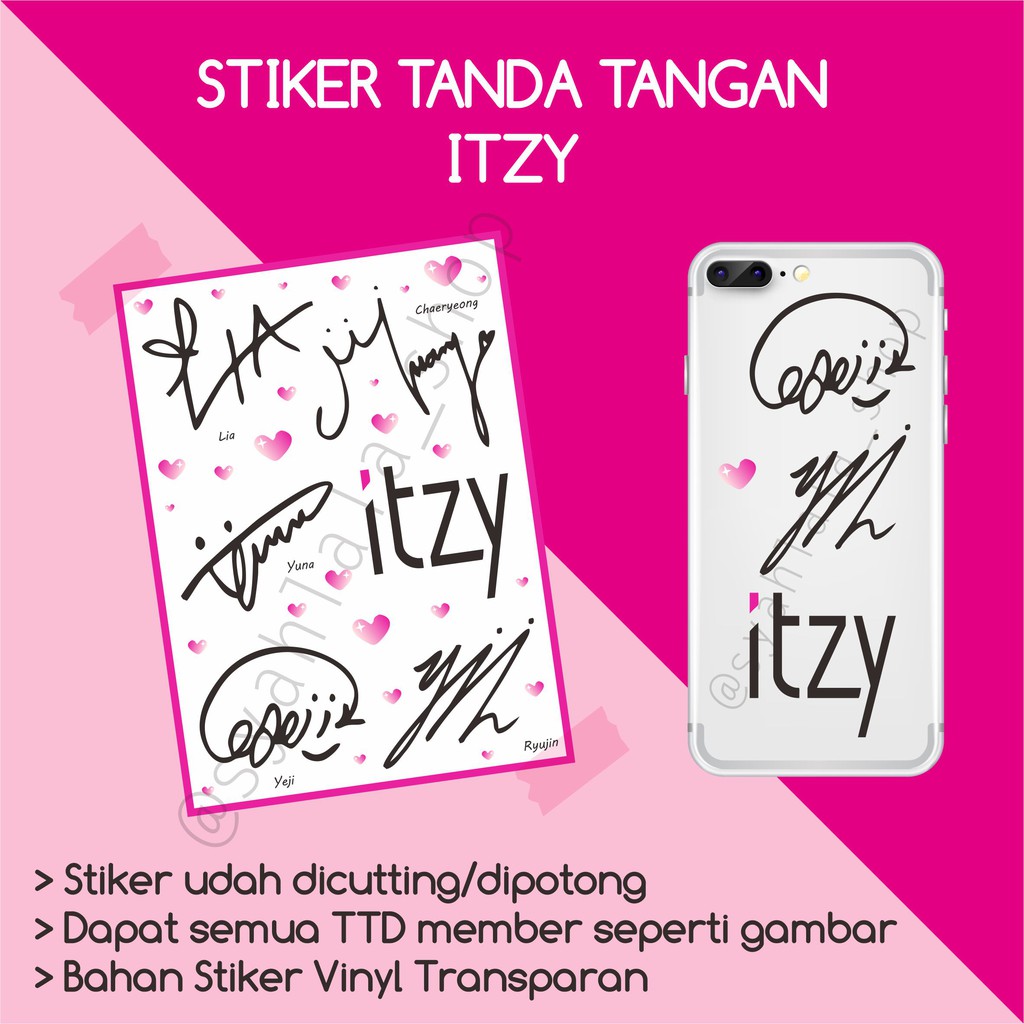 Jual STIKER TANDA TANGAN ITZY TTD KPOP ITZY SIGNATURE | Shopee Indonesia