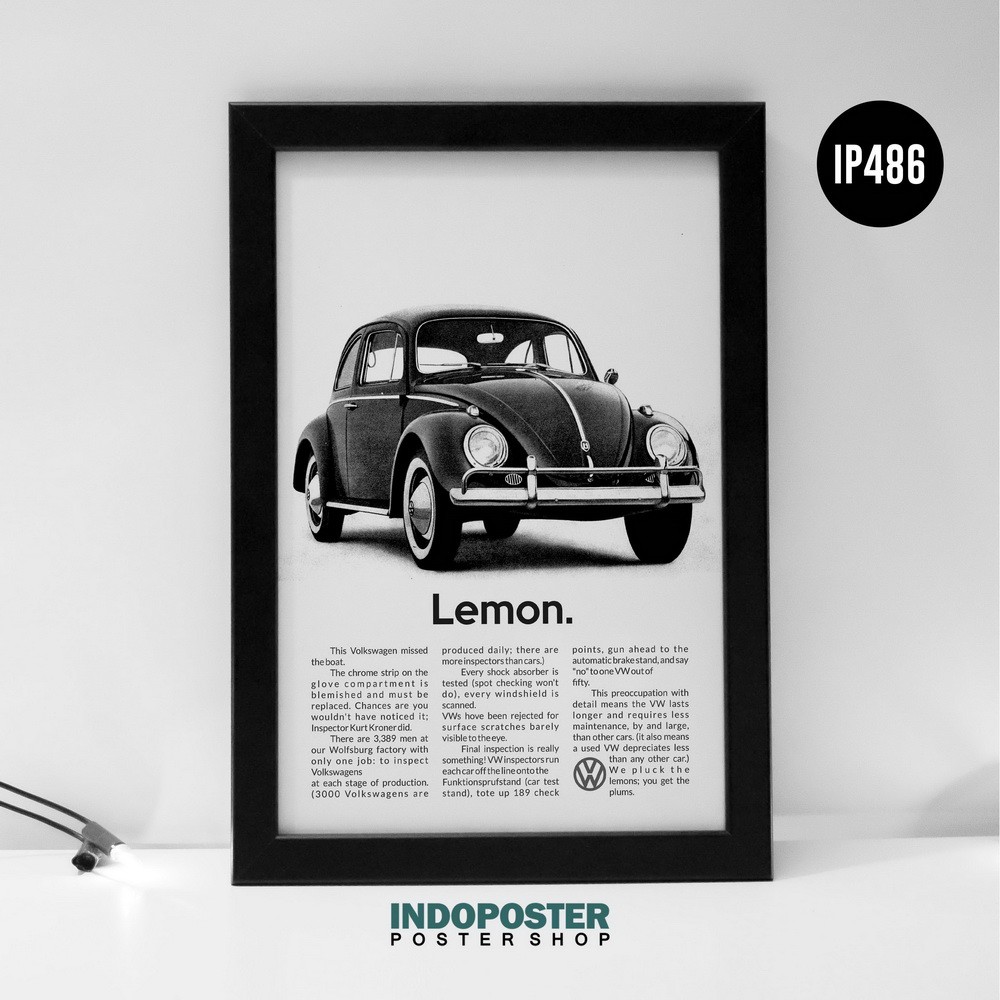 Jual Poster Vw Volkswagen Lemon A2 60X40cm | Shopee Indonesia