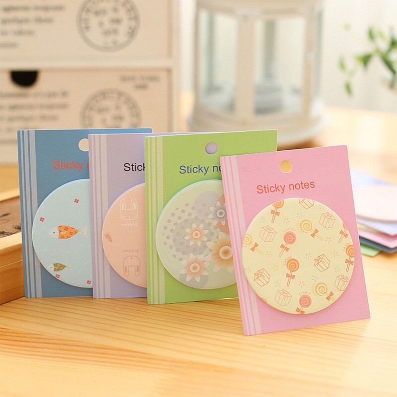 Jual MOSSYA COD sticky notes bulat pastel / sticky notes lucu / sticky ...