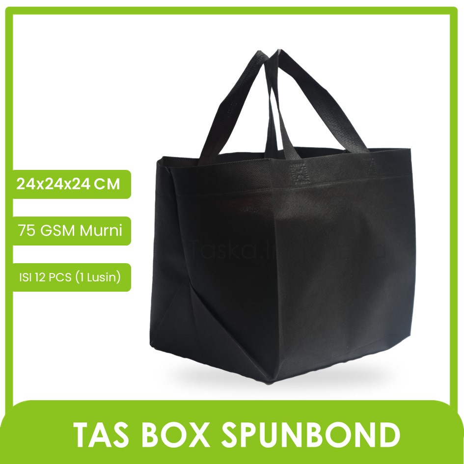 Jual Tas SPUNBOND PRESS BOX 24x24x24 / TAS NASI BOX / HITAM/PC | Shopee Indonesia