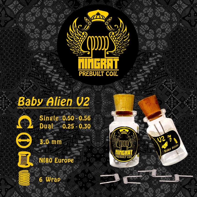 Jual THE BEST LAYER Ningrat Coil Baby Alien Fused Clapton V2 Ni80 ...