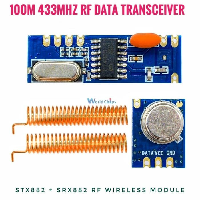 Jual 100M 433Mhz RF Wireless Data Transceiver Module STX882 SRX882 ...