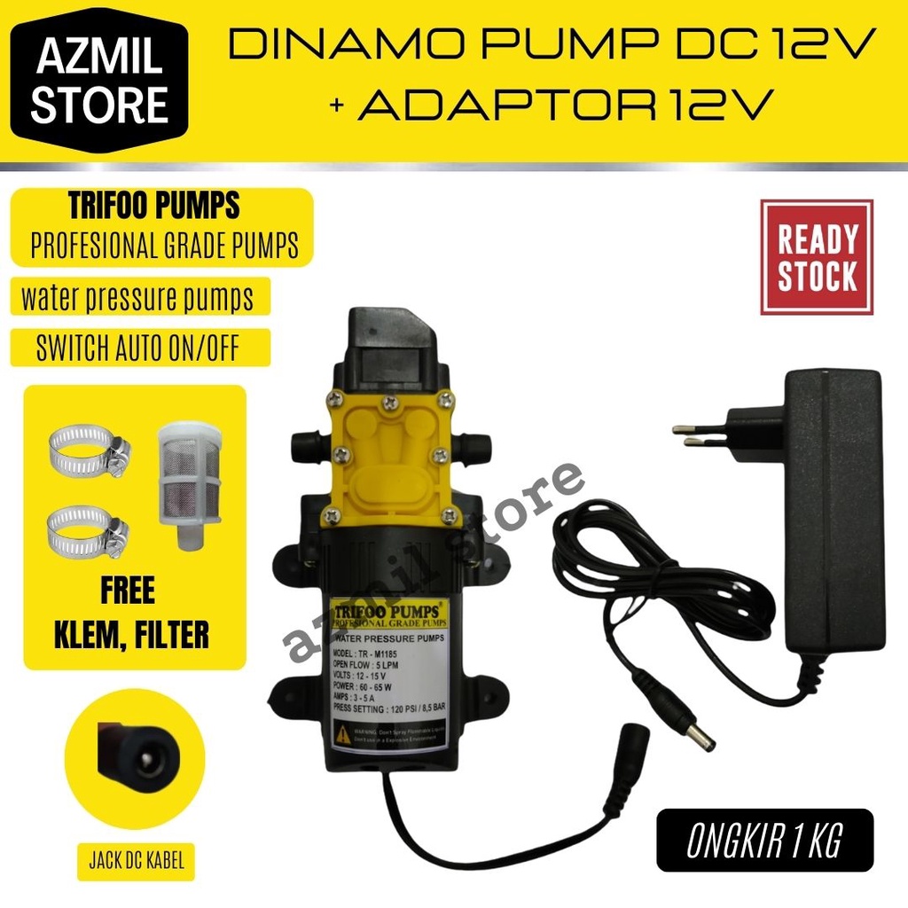 Jual POMPA AIR DC 12V / CUCI MOBIL MOTOR / DINAMO POMPA SPRAYER ...