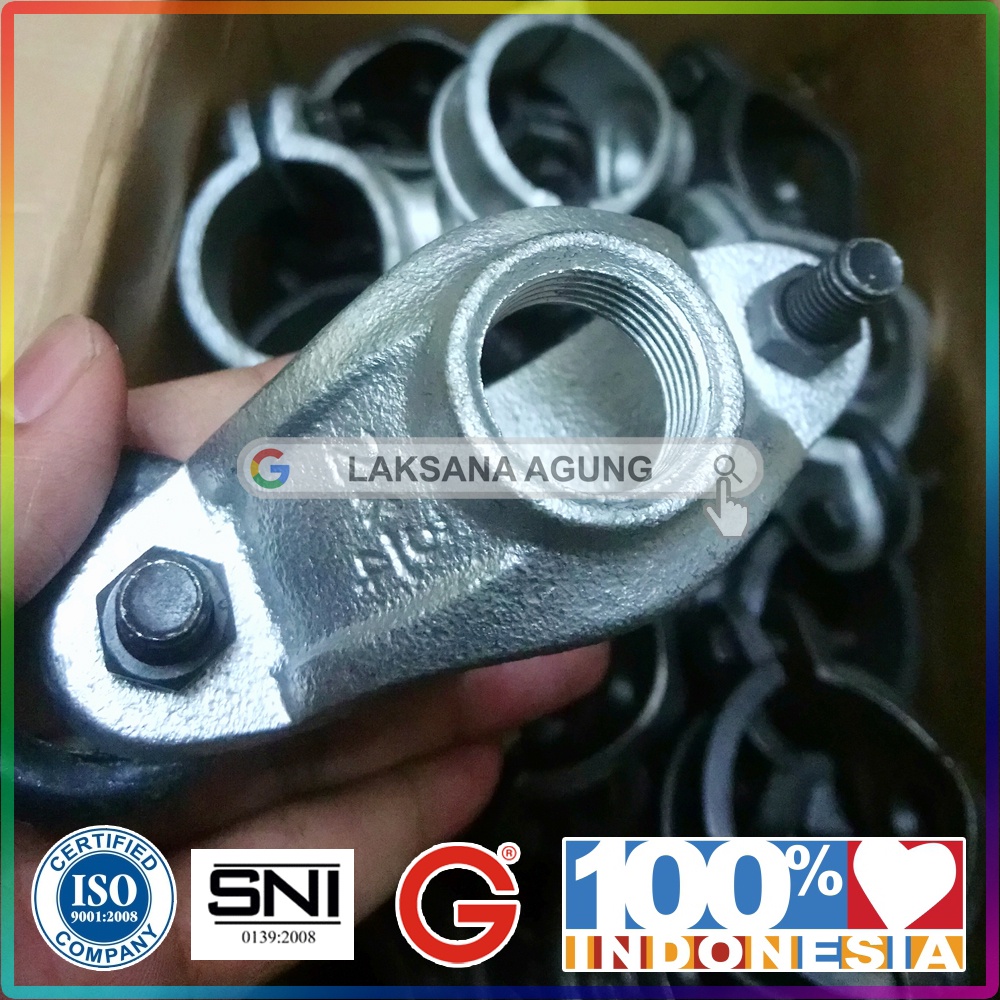 Jual Clamp Saddle GI Galvanis 2 X 1/2 inch G-Brand | Klem sadel Besi 2 ...