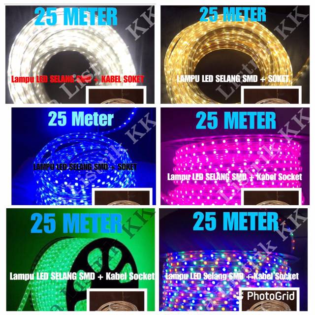 Jual Lampu LED STRIP SELANG SMD 5050 25M WARNAWARNI 220V OUTDOOR 25 M ...