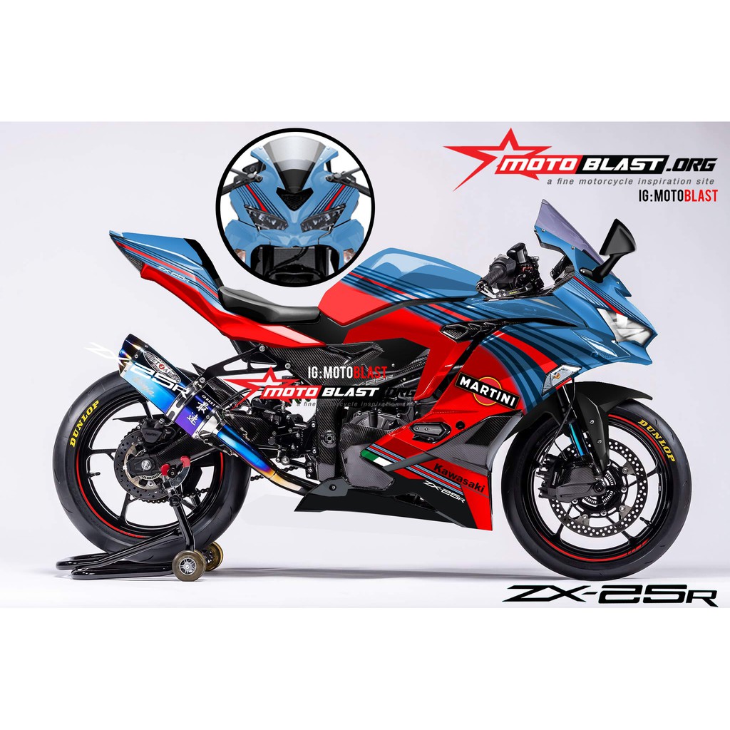Jual Decal Stiker Motoblast NINJA ZX25R LIVERY MARTINI RED FULL BODY ...