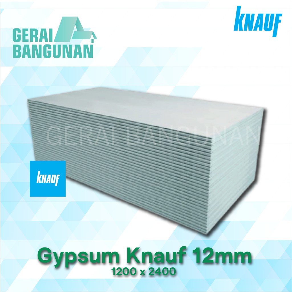 Jual Papan Gypsum Knauf 12mm 1200x2400 | Papan Gipsum Knauf Tebal 12mm ...