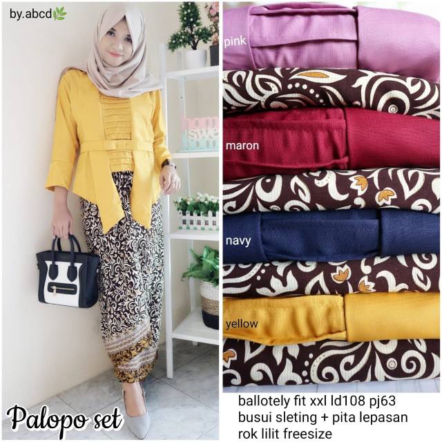 Jual Palopo set/ ory abcd label / baju kondangan / setelan rok lilit ...