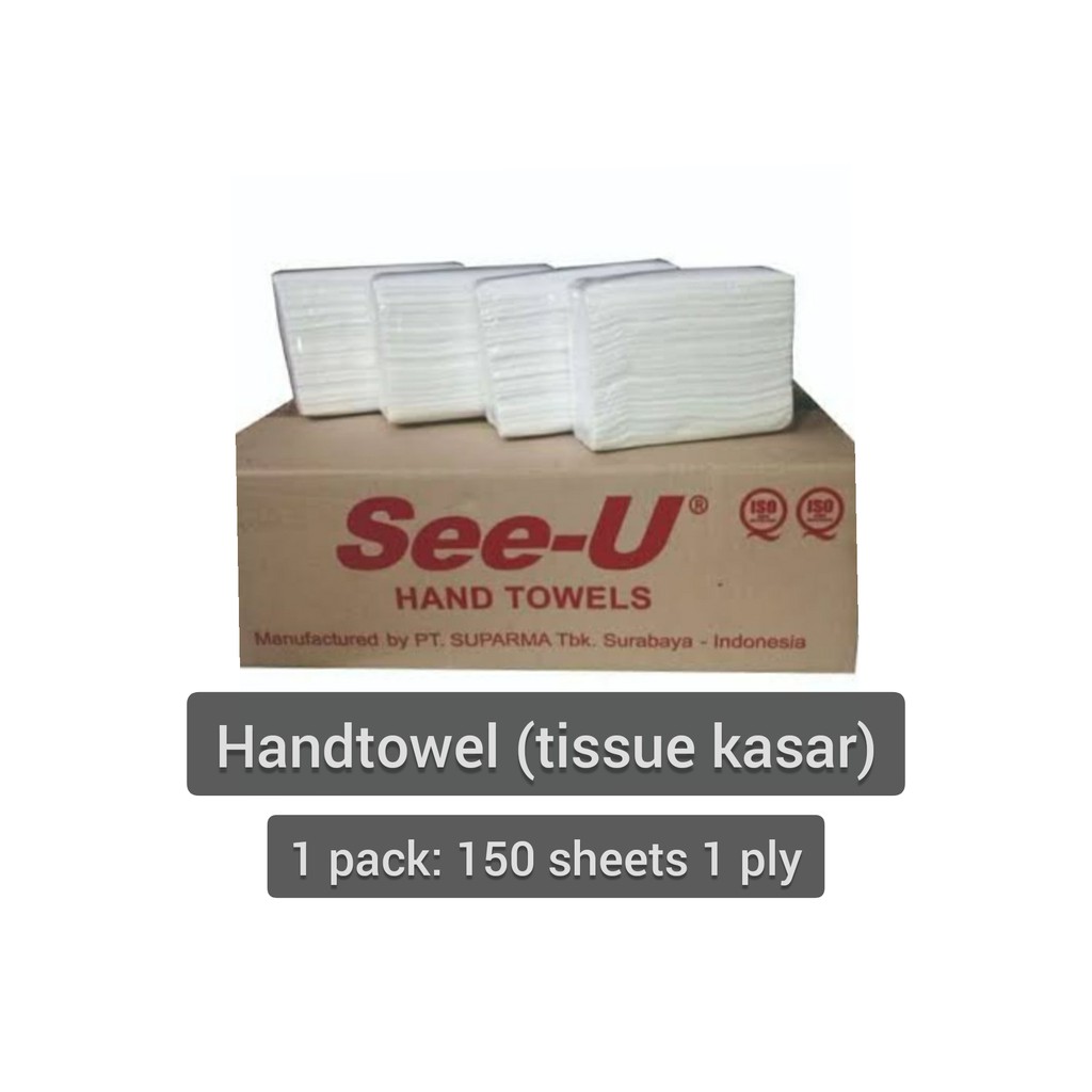 Jual See U Tissue Hand Towel (Tissue Kasar) Kemasan Ekonomis 150 Sheet ...