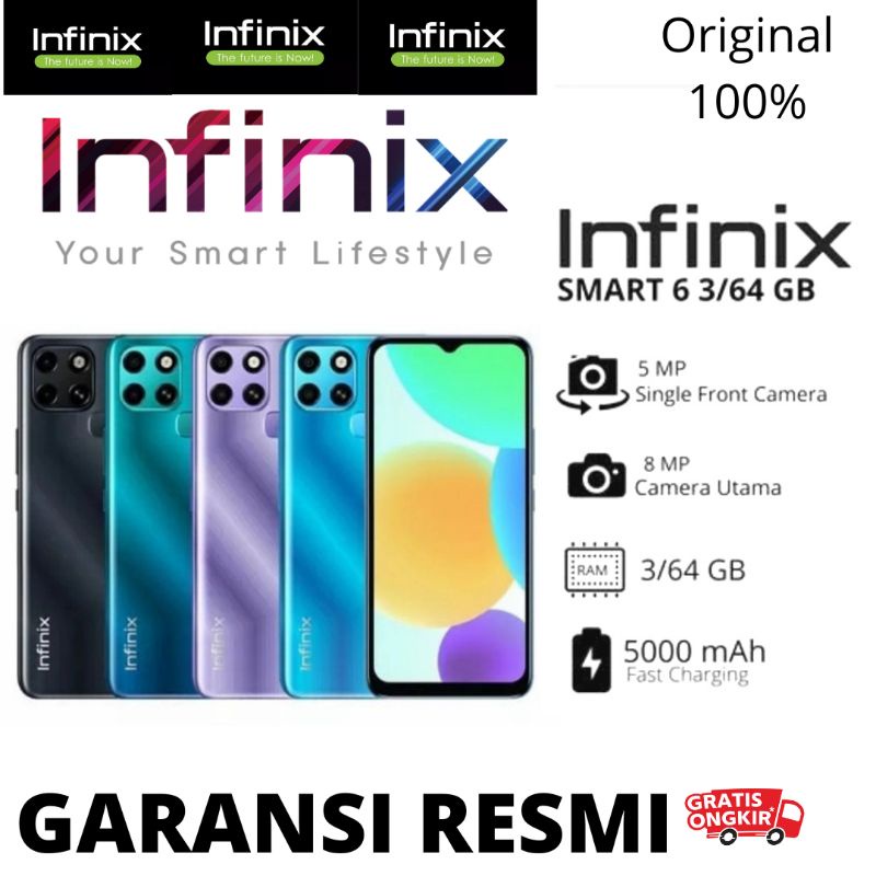 Jual INFINIX SMART6 RAM 2/32GB, 3/64GB GARANSI RESMI | Shopee Indonesia