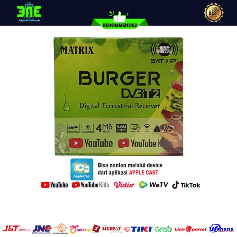Jual Matrix Apple Burger Hijau DVB-T2 Set Top Box TV Digital Channel UHF | Shopee Indonesia
