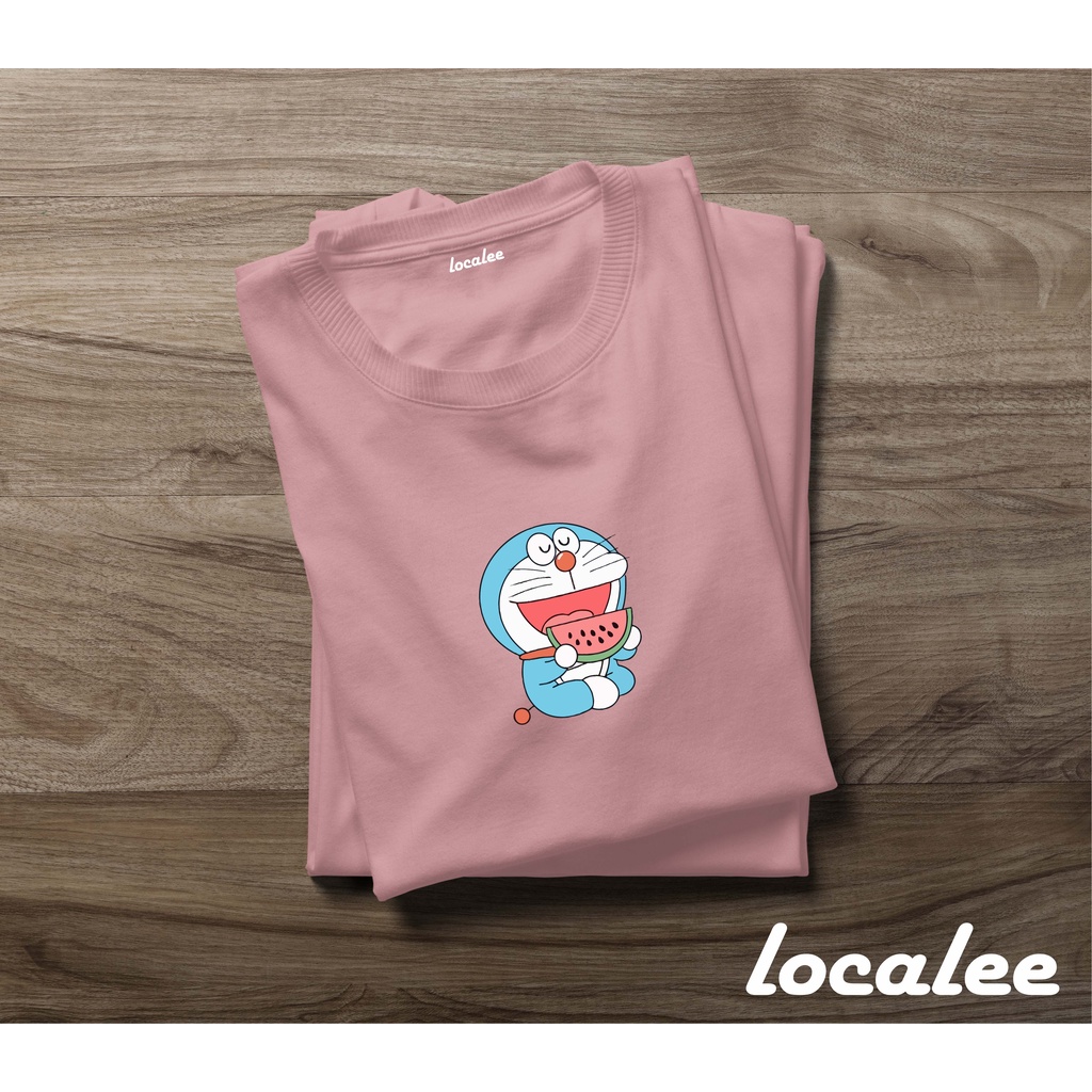 Jual DORAEMON EAT WATERMELON PEACH TSHIRT-KAOS KARTUN DORAEMON- CARTOON ...