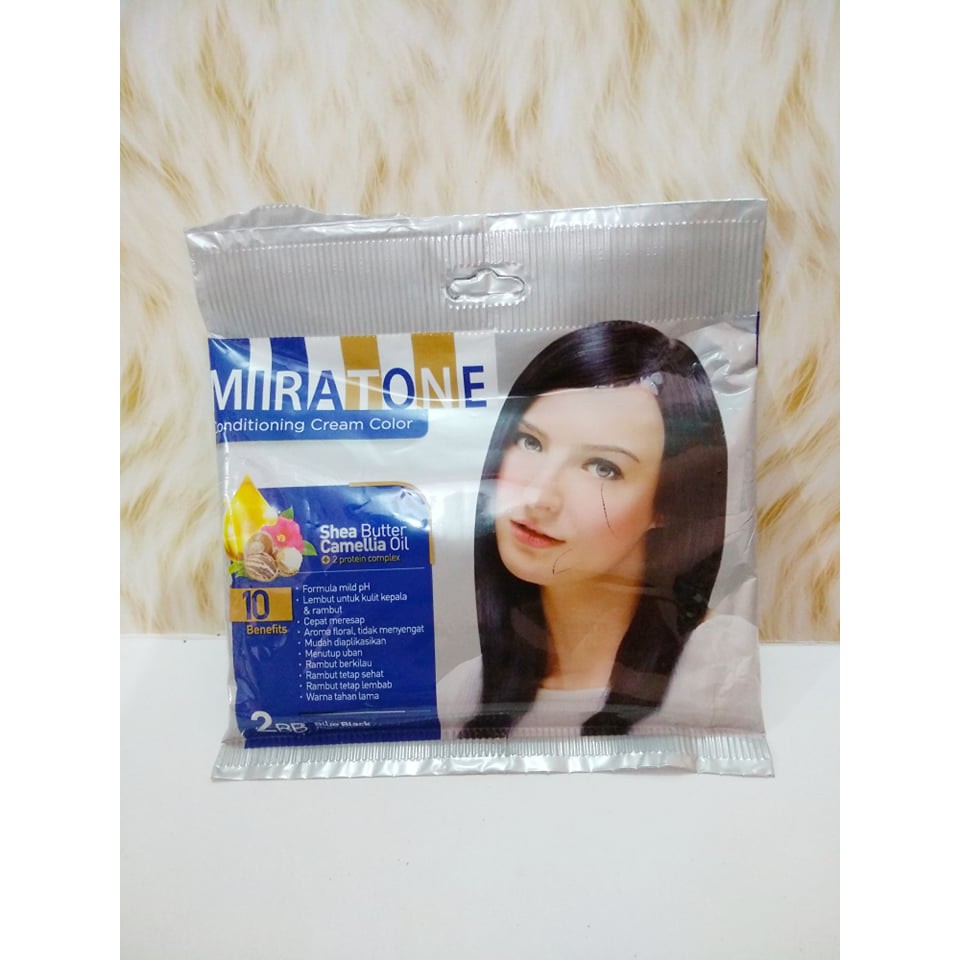 Jual Miratone Cat Rambut Sachet Blue Black | Shopee Indonesia