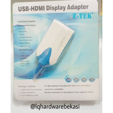 Jual Jual ADAPTER USB TO HDMI ZTEK | Shopee Indonesia