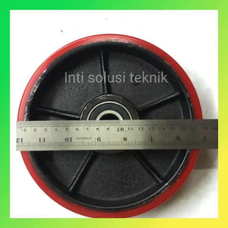 Jual roda hand pallet PU ukuran 180x50 mm handlift | Shopee Indonesia