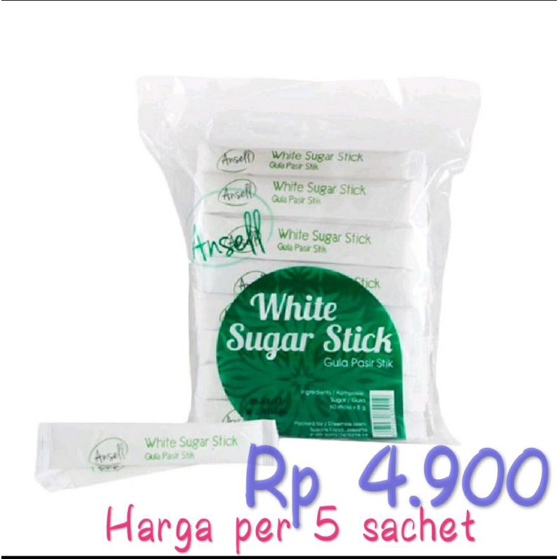 Jual Ansell White Sugar Stick Gula Putih per 5 sachet | Shopee Indonesia
