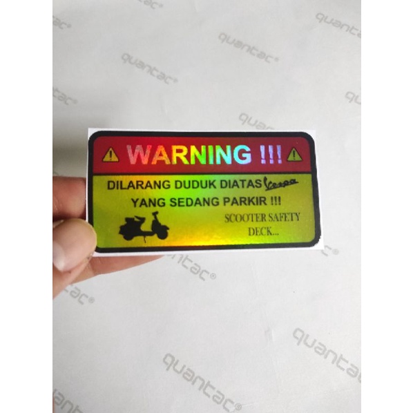 Jual STICKER PRINTCUTT WARNING PENTING SCOOTER SAFETY DECK MOTOR VESPA ...
