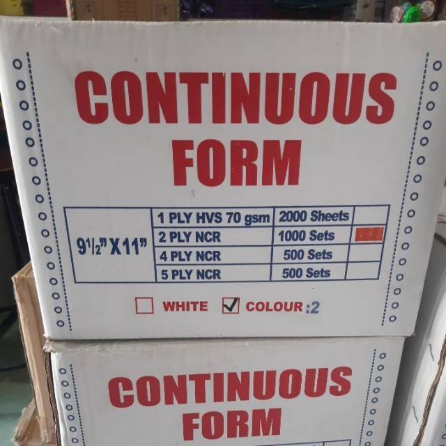 Jual Kertas komputer / continuous form 2 ply (1000 set) | Shopee Indonesia