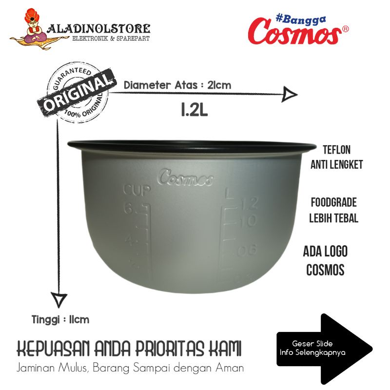 Jual Panci Teflon MagicCom Cosmos 1,2L CRJ 1803 Original | Shopee Indonesia