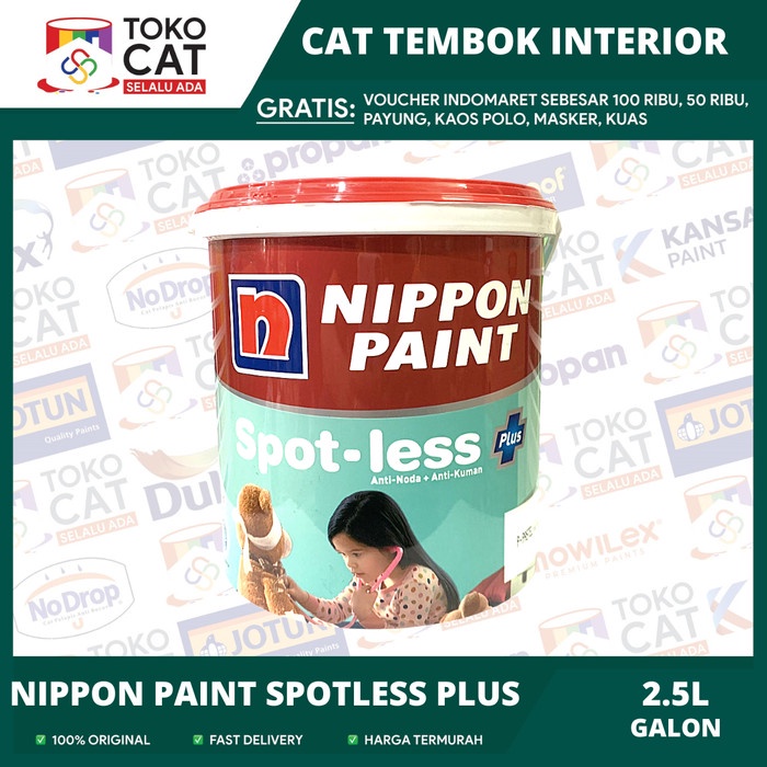 Jual CAT TEMBOK INTERIOR NIPPON SPOTLESS PLUS WARNA BRILLIANT WHITE 2 ...