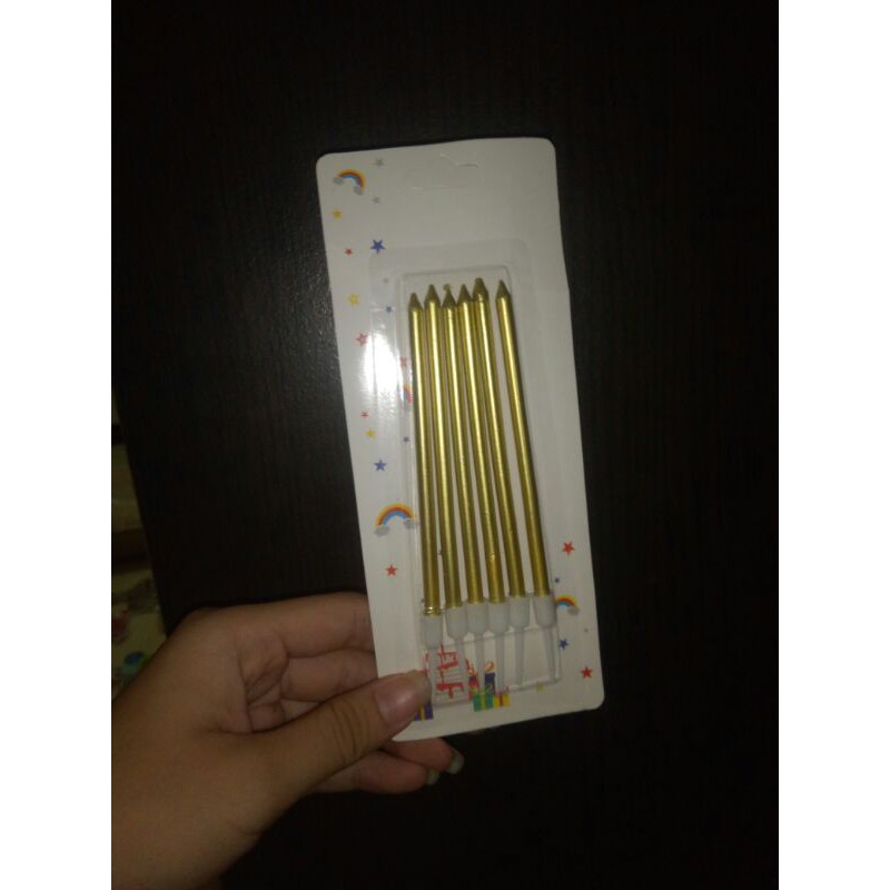 Jual Lilin panjang gold/lilin ulang tahun emas | Shopee Indonesia