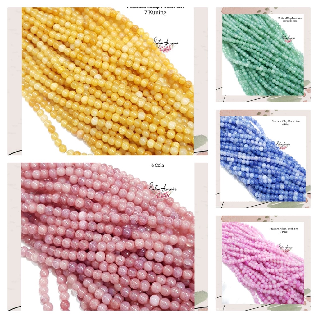 Jual Mutiara kilap Pecah 6M/Batu kilap Pecah Cola/Bahan Kerajinan/DIY ...
