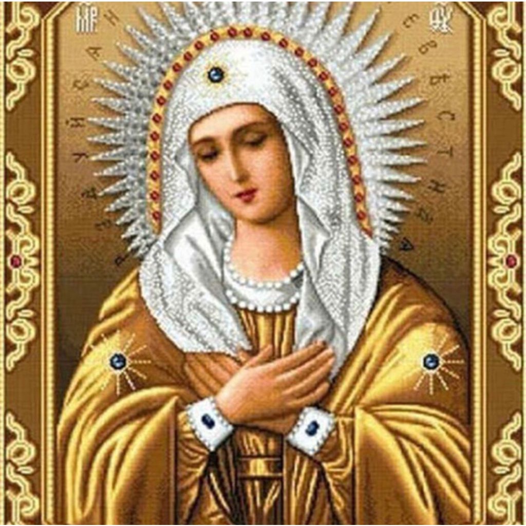 Jual LUKISAN FULL DIAMOND 5D PAINTING (DIY) BUNDA MARIA COKLAT UKURAN ...