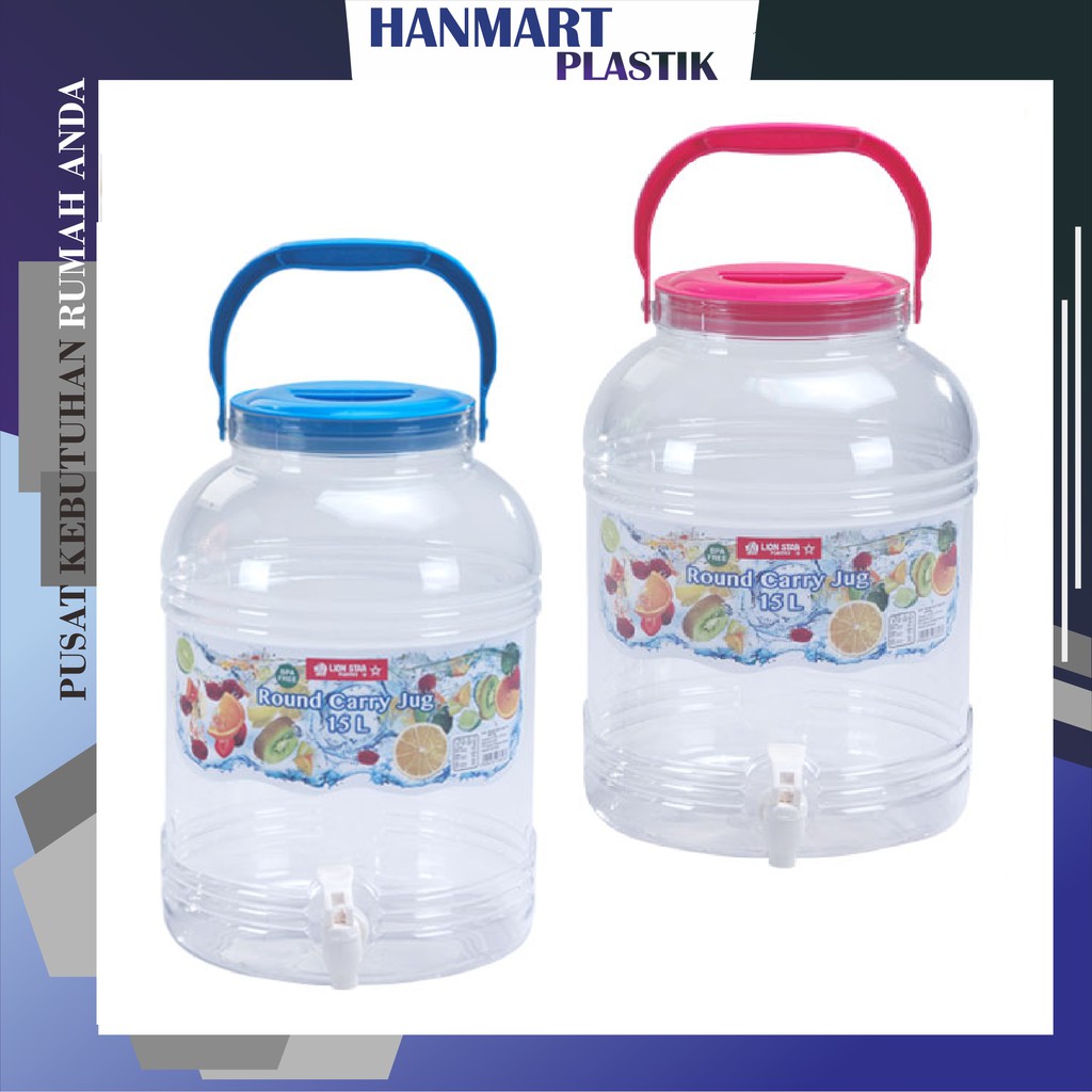 Jual Round Carry Jug 15Liter D-47 Lion Star Tempat Minuman Plastik ...