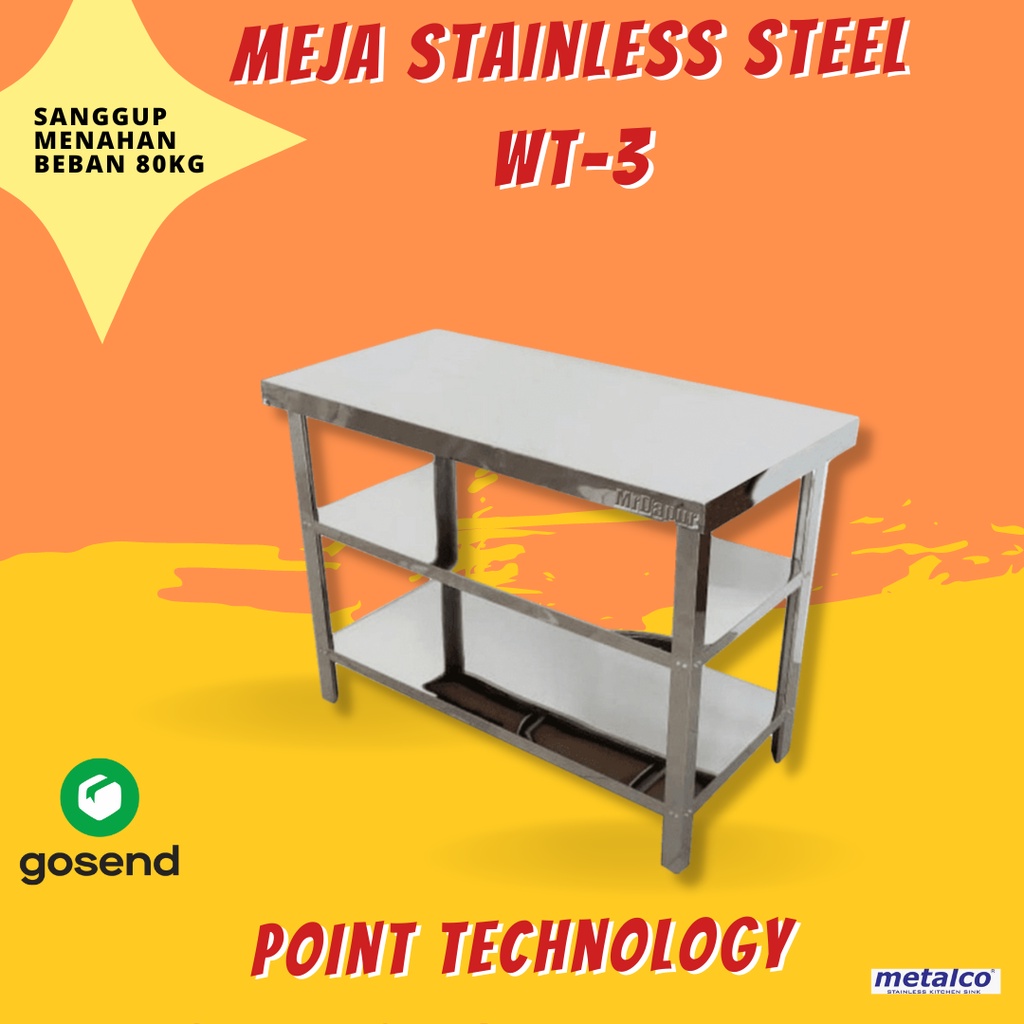 Jual Meja Stainless Steel MrDapur WT 3 | Shopee Indonesia
