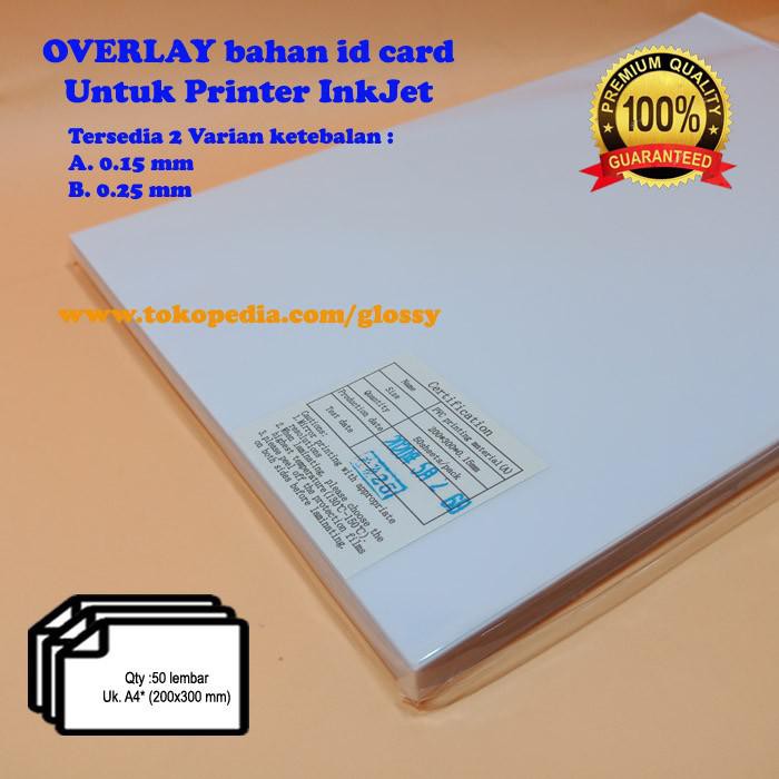 Jual Kertas / Bahan Pvc Id Card 50 Lembar - Overlay - Var-A : 0.15 Mm ...