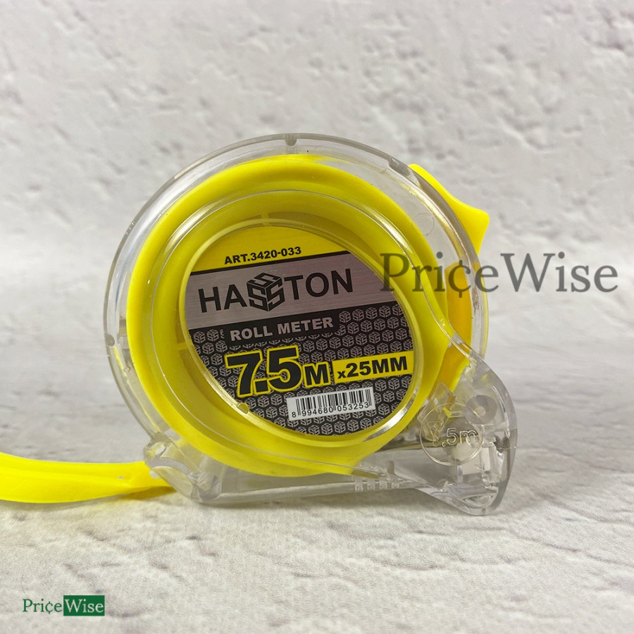 Jual Meteran Transparan Tahan Banting 7.5 m Hasston / Roll Meter 7,5 m Prohex | Shopee Indonesia