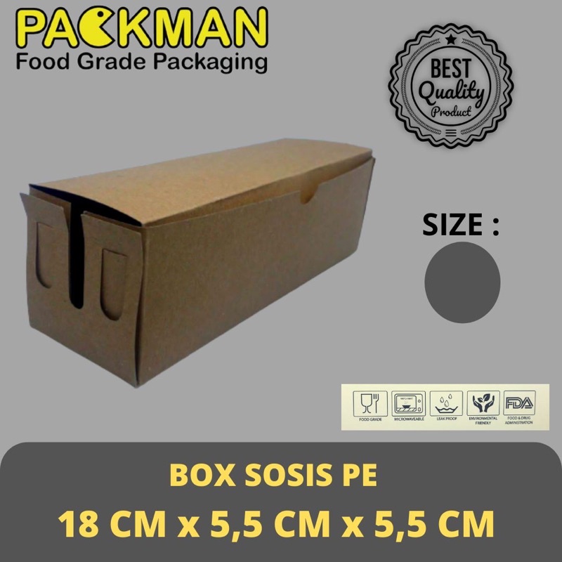 Jual BOX SOSIS / BOX HOTANG / BOX CORNDOG / BOX SATE KRAFT - LAMINASI ...