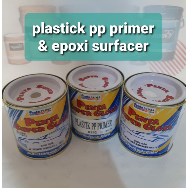 Jual CAT PENTA PLASTIK PP PRIMER & PRIMER SURFACER GREY & WHITE 200 ...
