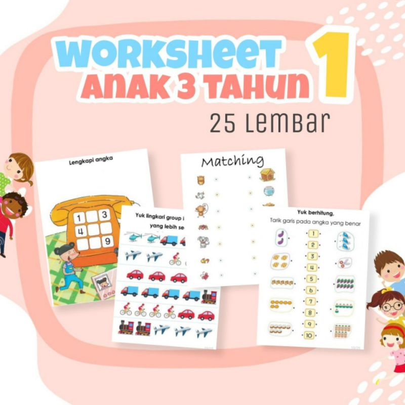 Jual lembar kerja anak (worksheet paud ) anak 2-6tahun | belajar ...