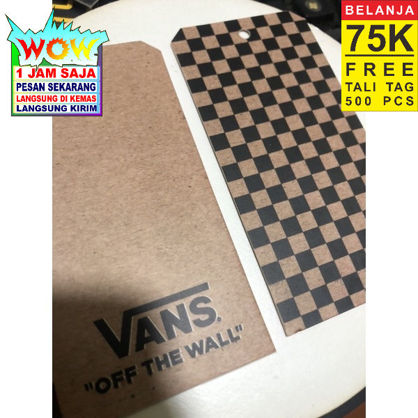 Jual VANS 700GSM TAG SUPER PREMIUM CO 1X DI KIRIM 600PCS | Shopee Indonesia
