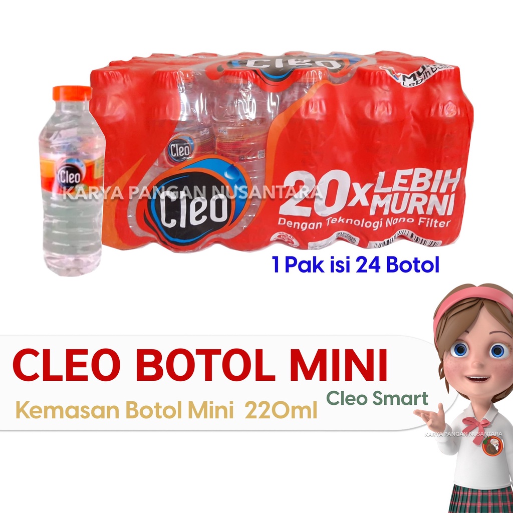 Jual CLEO BOTOL MINI 220ML AIR MINERAL CLEO BOTOL KECIL CLEO SMART PAX ...
