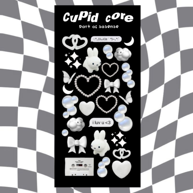 Jual [cupid core] sticker bnw aesthetic png black and white toploader ...