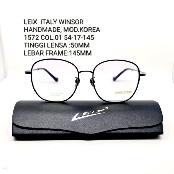Jual Frame korea Kacamata Fashion Leix 1572 Col.01 Black 54-17-145 IP ...