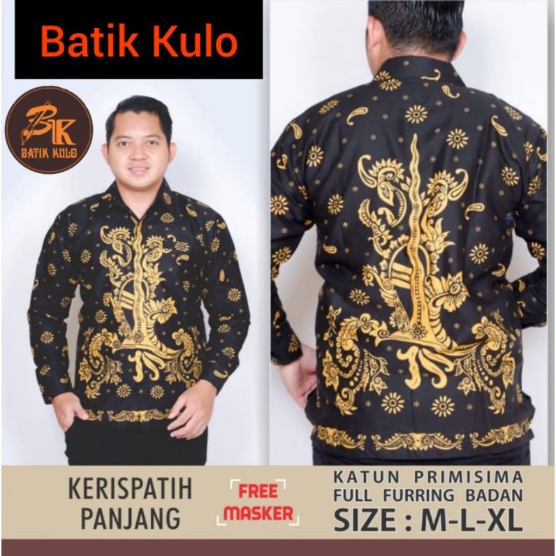 Jual KERIS EMAS BAJU BATIK KEMEJA BATIK PRIA LENGAN PANJANG LAPIS ...