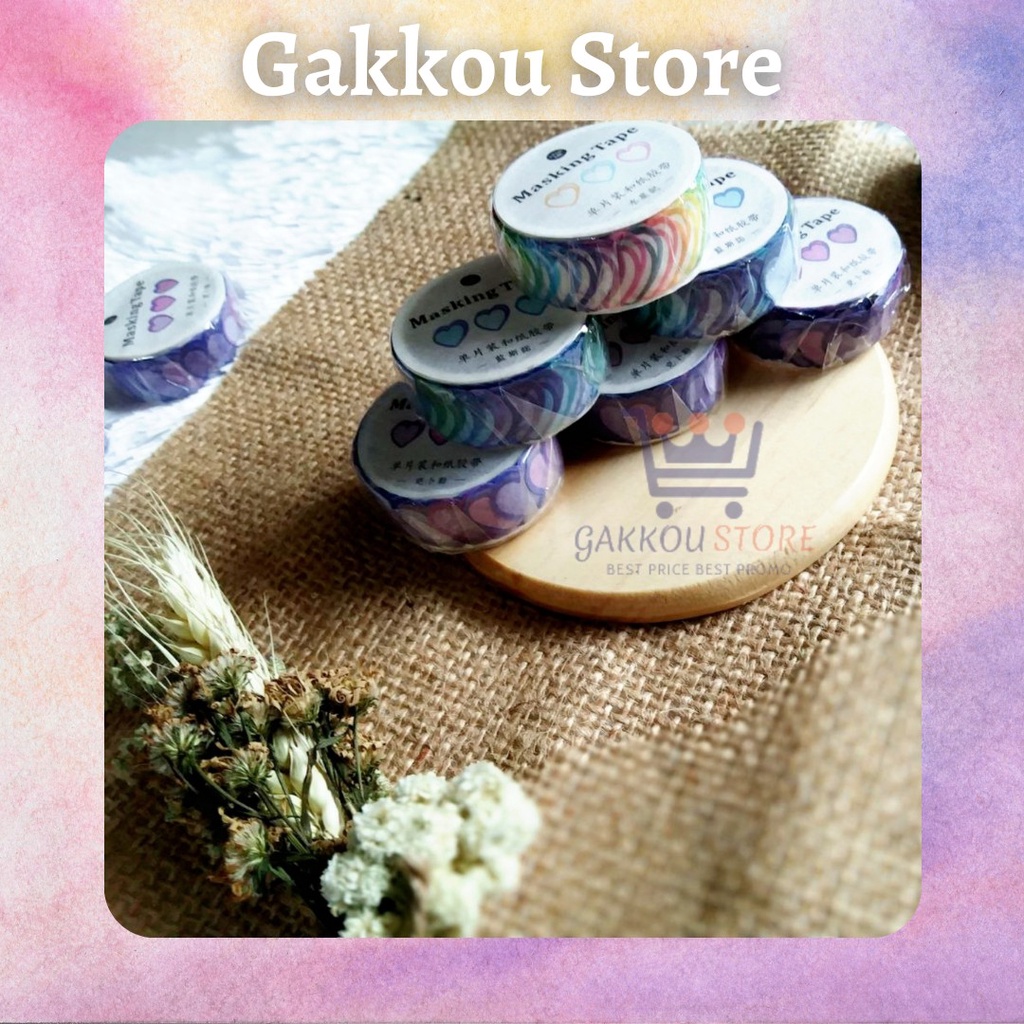 Jual Gakkou Store Sticker Stiker Washi Masking Tape Tema Heart Hati ...