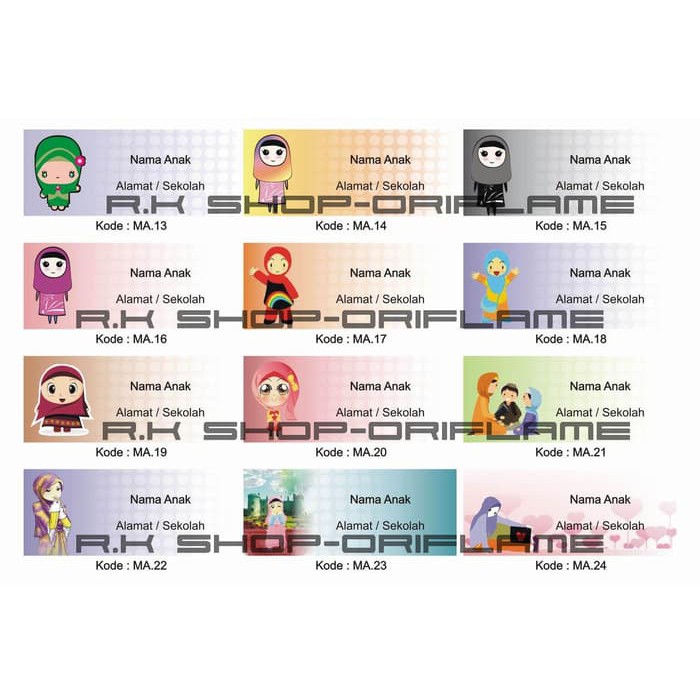 Jual ORIGINAL Muslim Large Sticker Label Nama | Shopee Indonesia