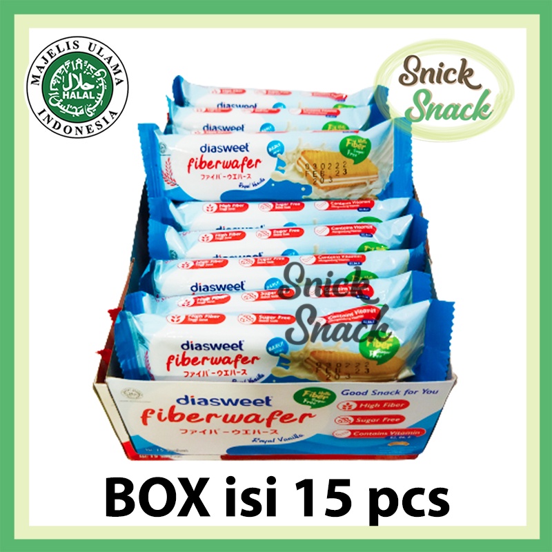 Jual Wafer Sugar Free Snack Diabetes Diasweet Fiber wafer Box isi 15 ...